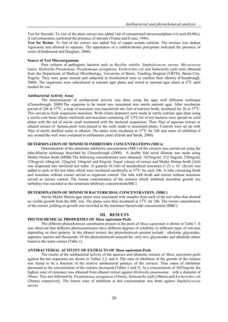 Antibacterial and phytochemical analysis of Banana fruit peel | PDF