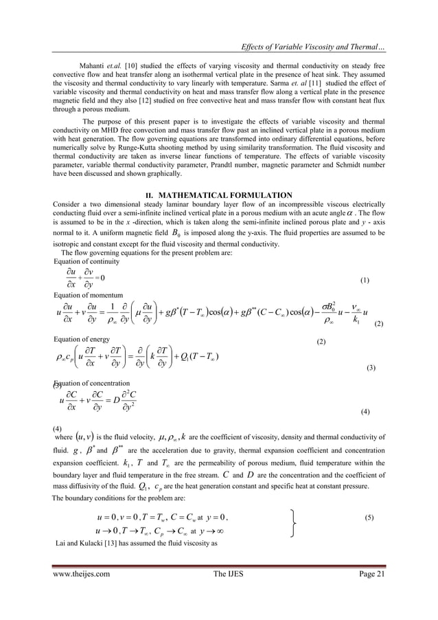 Effects of Variable Viscosity and Thermal Conductivity on MHD free Convection and Mass transfer ...