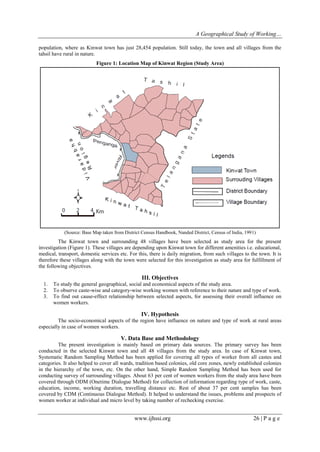 A Geographical Study of Working Women from Kinwat Region | PDF