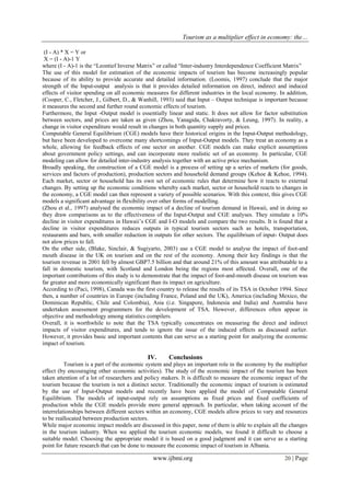 Tourism as a multiplier effect in economy: the case of Albania | PDF