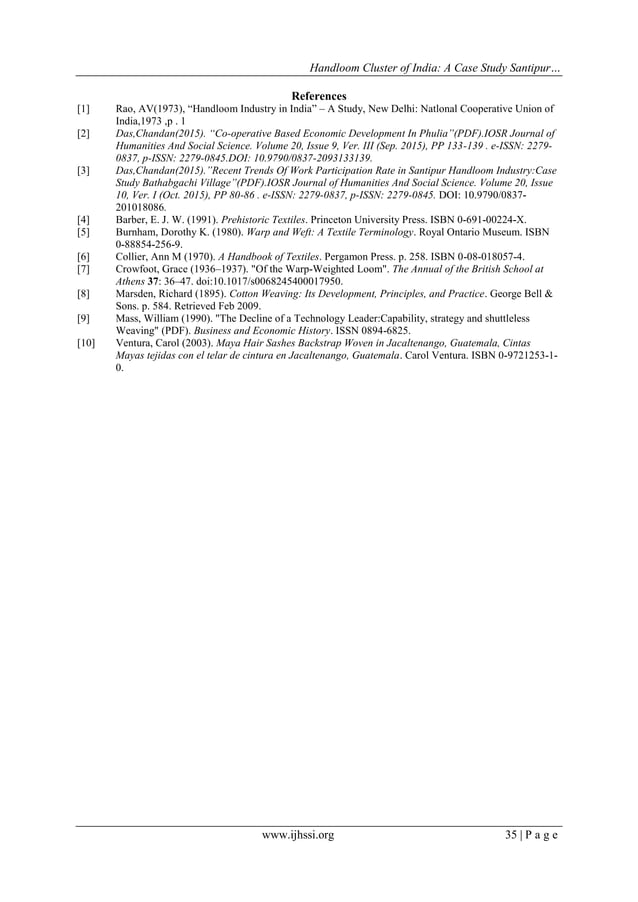 Handloom Cluster of India: A Case Study Santipur Handloom Cluster | PDF