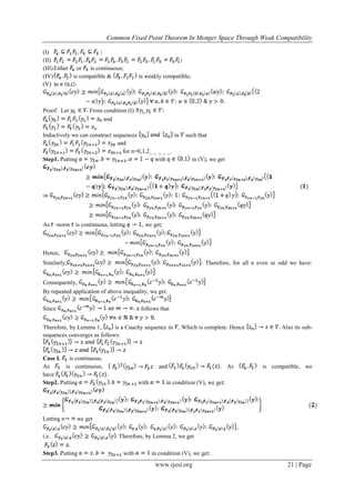 Common Fixed Point Theorem in Menger Space through weak Compatibility | PDF