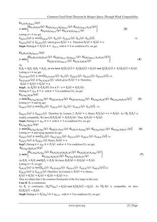 Common Fixed Point Theorem in Menger Space through weak Compatibility | PDF