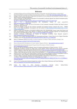 The position of sustainable livelihood in developmental plans of Iran. ( application of content ...