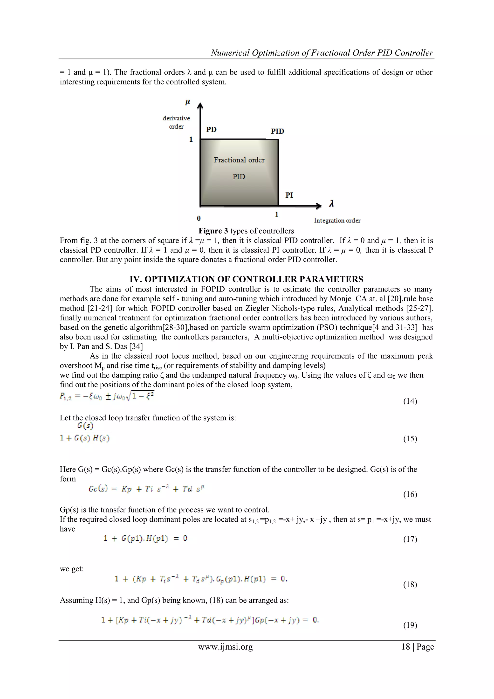 Numerical Optimization Of Fractional Order Pid Controller Pdf