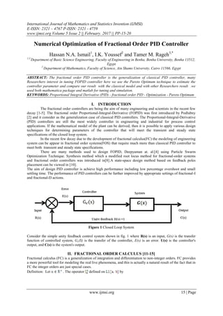 Numerical Optimization of Fractional Order PID Controller | PDF