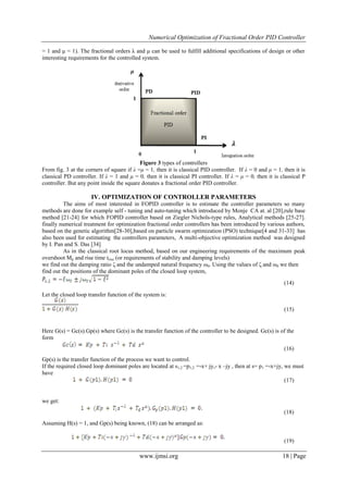 Numerical Optimization of Fractional Order PID Controller | PDF