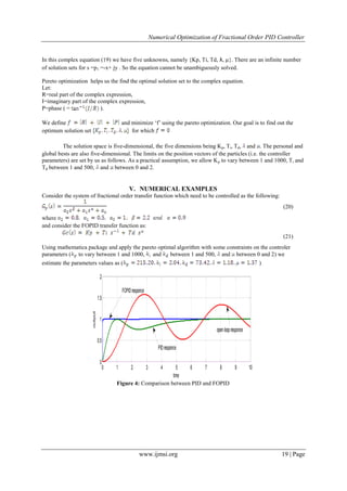Numerical Optimization of Fractional Order PID Controller | PDF | Mechanical and Industrial ...
