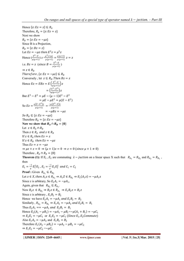 On ranges and null spaces of a special type of operator named 𝝀 − ...