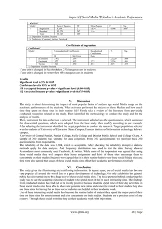 Impact of Social Media of Student’s Academic Performance | PDF | Social ...