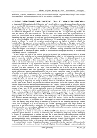 From a Maqama Writing in Arabic Literature to a Picaresque Writing in ...