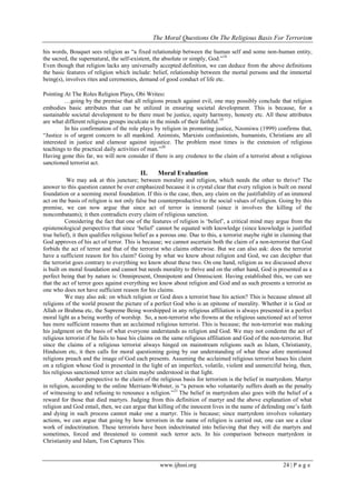 The Moral Questions on the Religious Basis for Terrorism | PDF