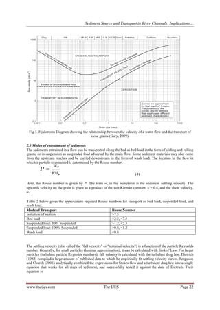 Sediment Source and Transport in River Channels: Implications for River ...