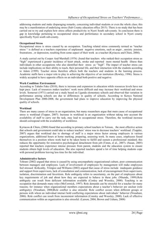 Influence of Occupational Stress on Teachers' Performance in Public Secondary Schools in Nyeri ...