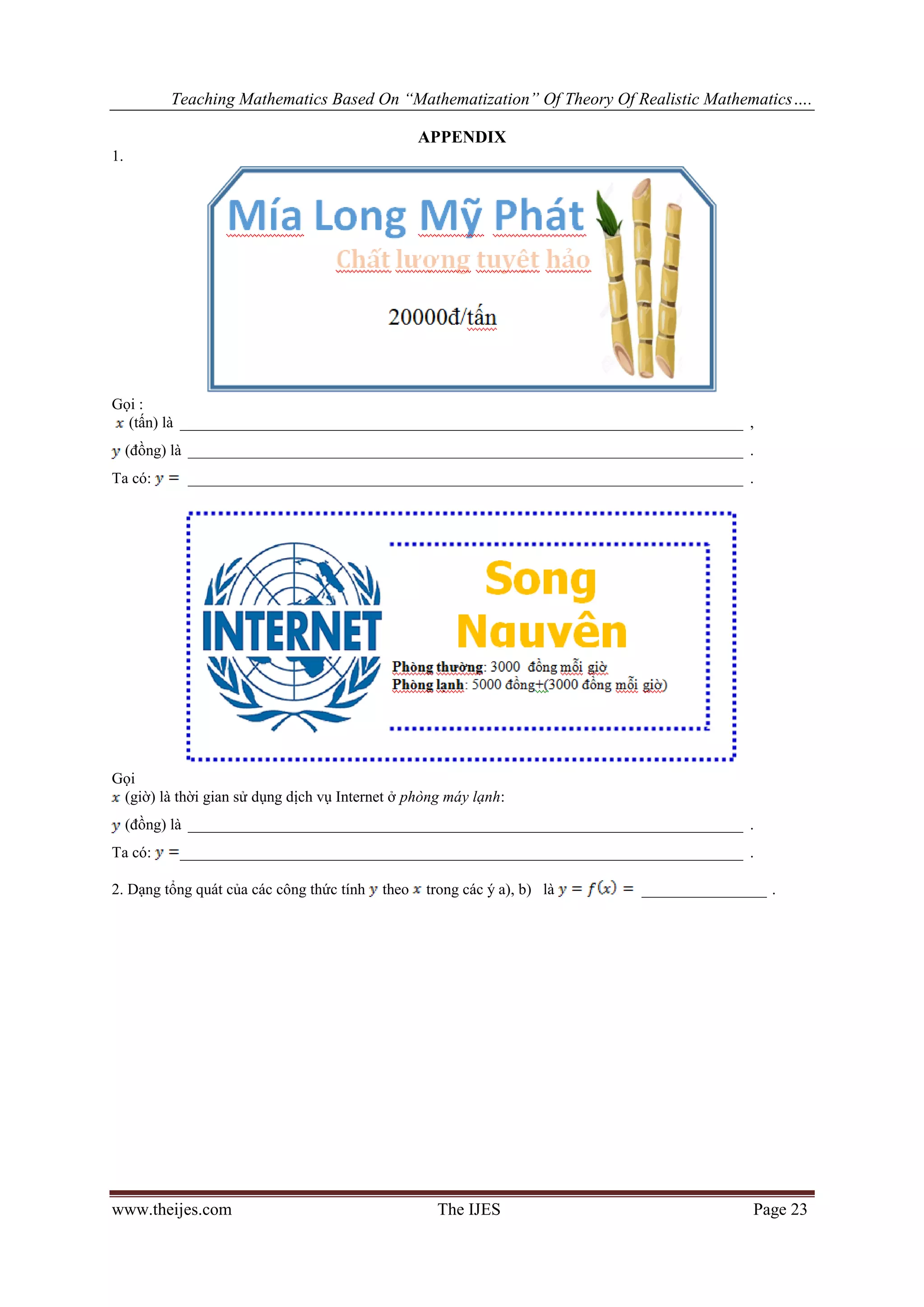 Teaching Mathematics Based On Mathematization” Of Theory Of Realistic