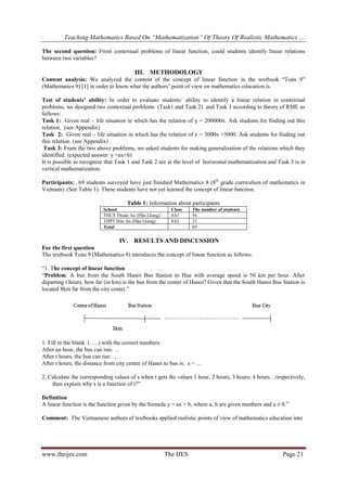 Teaching Mathematics Based On “Mathematization” Of Theory of Realistic Mathematics Education: A ...