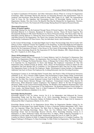 Conceptual Model of Knowledge Sharing | PDF