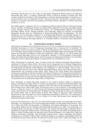 Conceptual Model of Knowledge Sharing | PDF