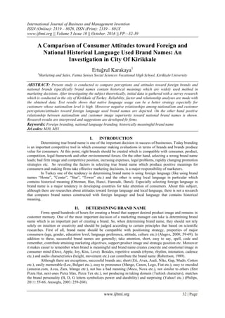 A Comparison of Consumer Attitudes toward Foreign and National ...