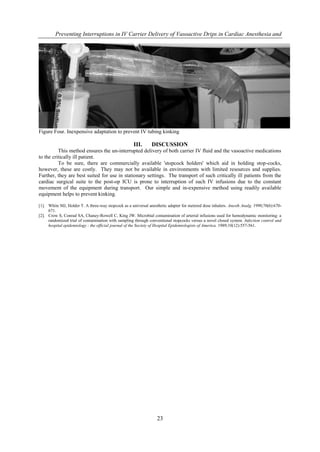 Preventing Interruptions in IV Carrier Delivery of Vasoactive Drips in ...