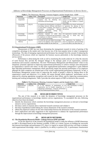 Influence of Knowledge Management Processes on Organizational Performance in Service Sector: An ...