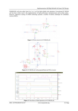 Implementation of High Reliable 6T SRAM Cell Design | PDF