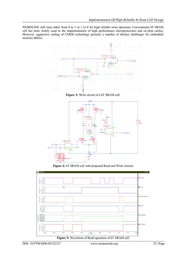Implementation of High Reliable 6T SRAM Cell Design | PDF | Data Storage and Warehousing | Computing