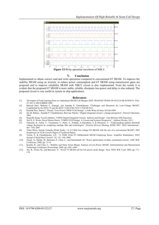 Implementation of High Reliable 6T SRAM Cell Design | PDF