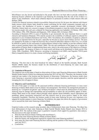 Maqhashid Sharia in Clean Water Financing Business Model at Islamic Bank | PDF