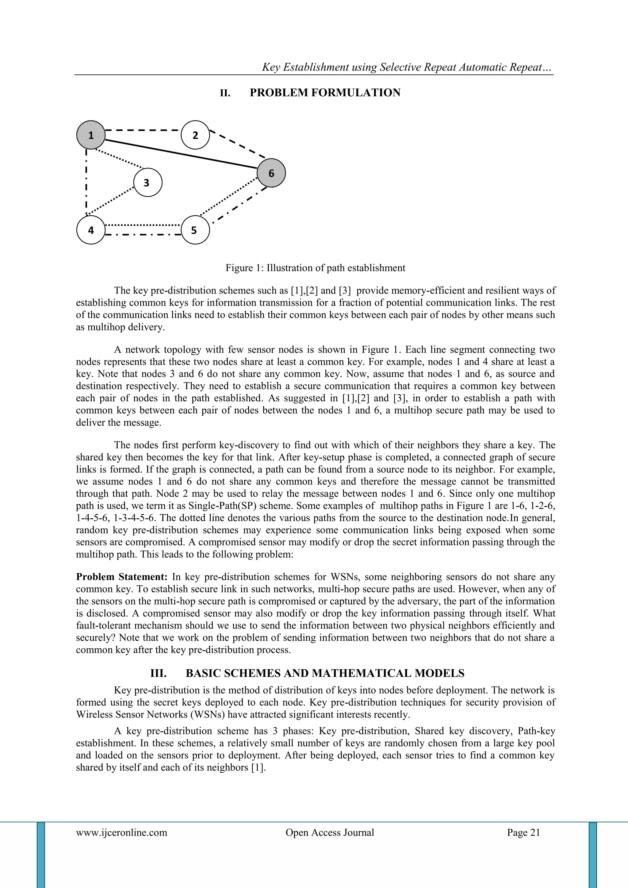 Key Establishment using Selective Repeat Automatic Repeat Request Mechanism for Wireless Sensor ...