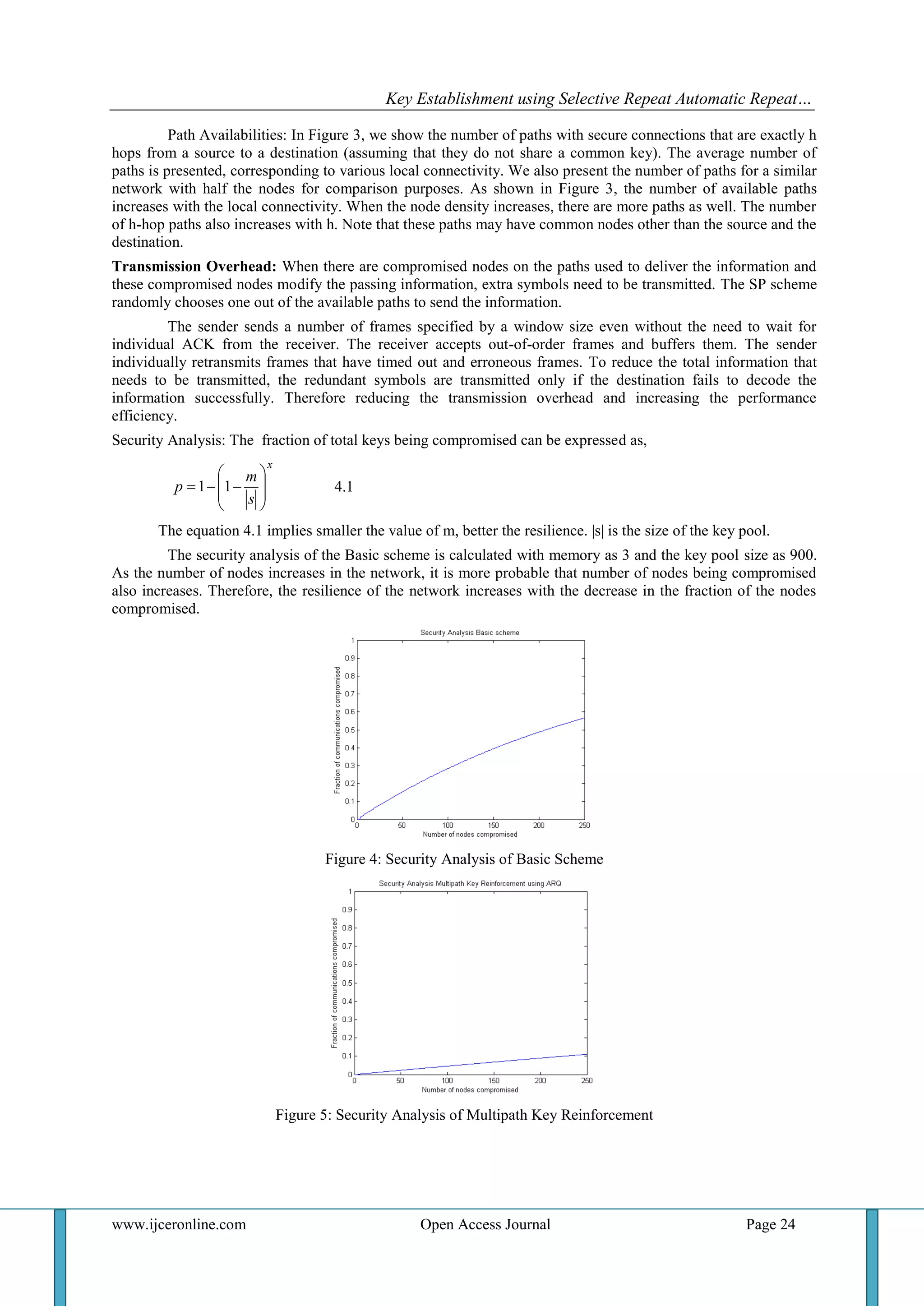 Key Establishment using Selective Repeat Automatic Repeat Request Mechanism for Wireless Sensor ...