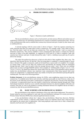 Key Establishment using Selective Repeat Automatic Repeat Request Mechanism for Wireless Sensor ...