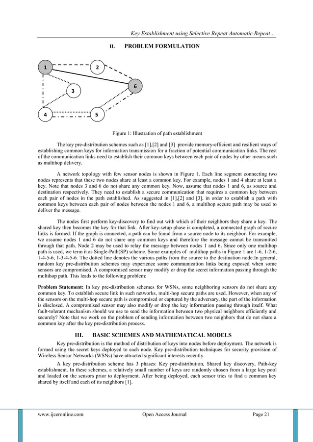 Key Establishment using Selective Repeat Automatic Repeat Request Mechanism for Wireless Sensor ...