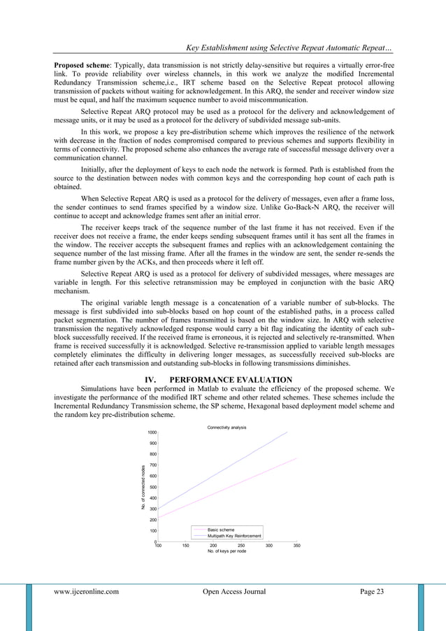 Key Establishment using Selective Repeat Automatic Repeat Request Mechanism for Wireless Sensor ...