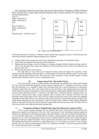 De-virtualizing virtual Function Calls using various Type Analysis Techniques in Object-Oriented ...