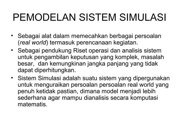 simulasi n sistem | PPT