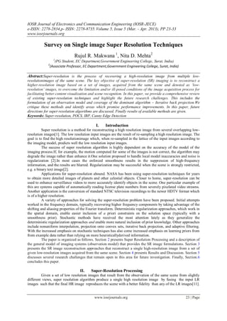 Survey on Single image Super Resolution Techniques | PDF