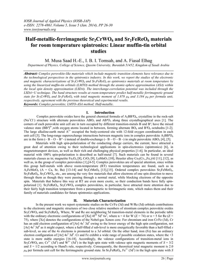 Half-metallic-ferrimagnetic Sr2CrWO6 and Sr2FeReO6 materials for room ...