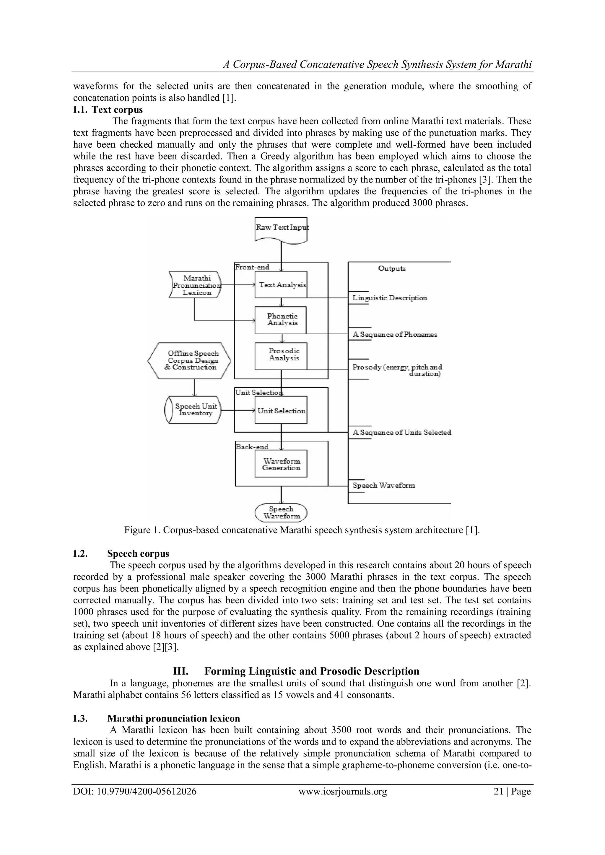 A Corpus-Based Concatenative Speech Synthesis System for Marathi | PDF