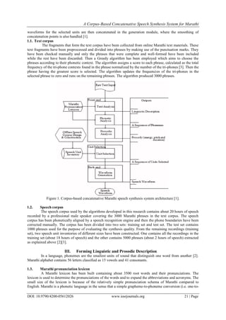 A Corpus-Based Concatenative Speech Synthesis System for Marathi | PDF