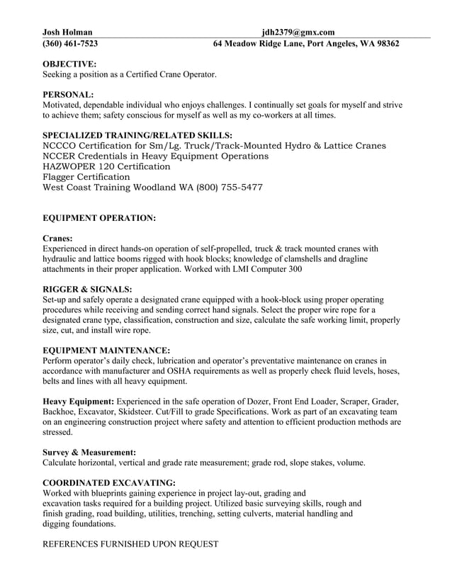 Crane Resume | PDF