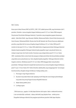 Analisis Hukum terhadap Putusan MK | DOC