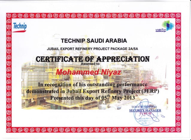 Technip Certificate | PDF