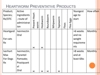 Prevantative Heartworm Products in Dogs & Cats | PPT
