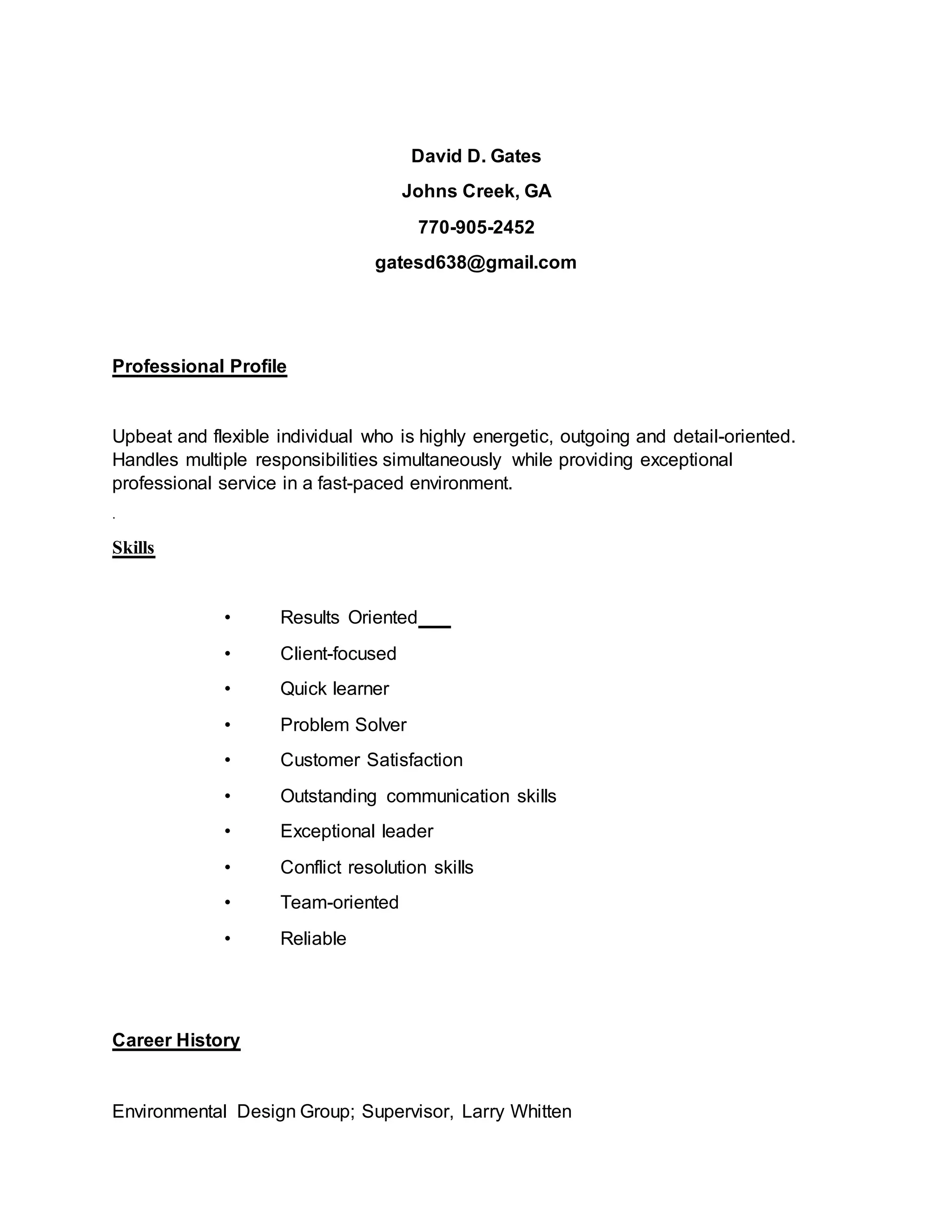 David D. Gates Resume 8-16 | DOCX