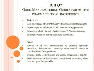 ICH Q7 Guideline | PPTX