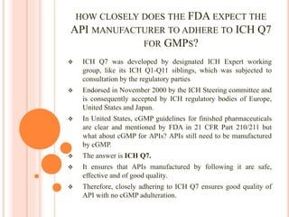ICH Q7 Guideline | PPTX