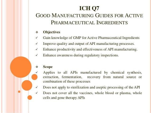 ICH Q7 Guideline