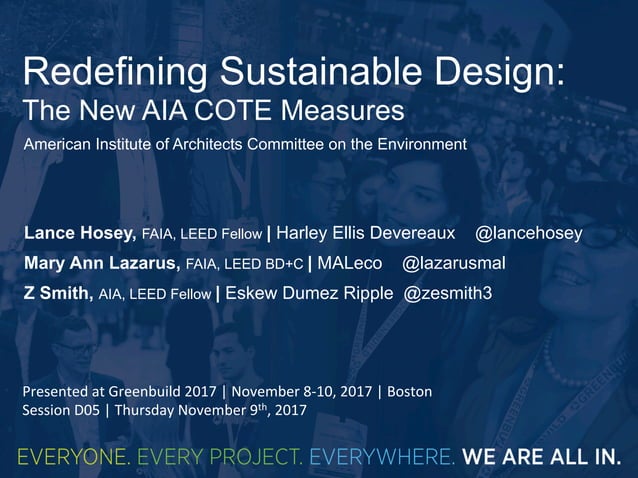 Redefining Sustainable Design: The New AIA COTE Measures | PPT