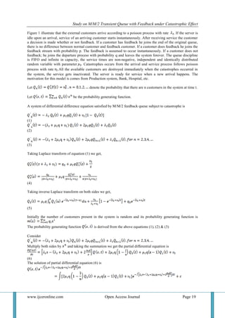Study on M/M/2 Transient Queue with Feedback under Catastrophic Effect | PDF